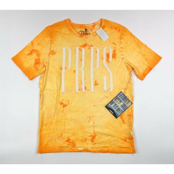 PRPS | Shirts | Prps Mens Xl Yellow Slim Fit Acid Wash Tie Dye Crew ...